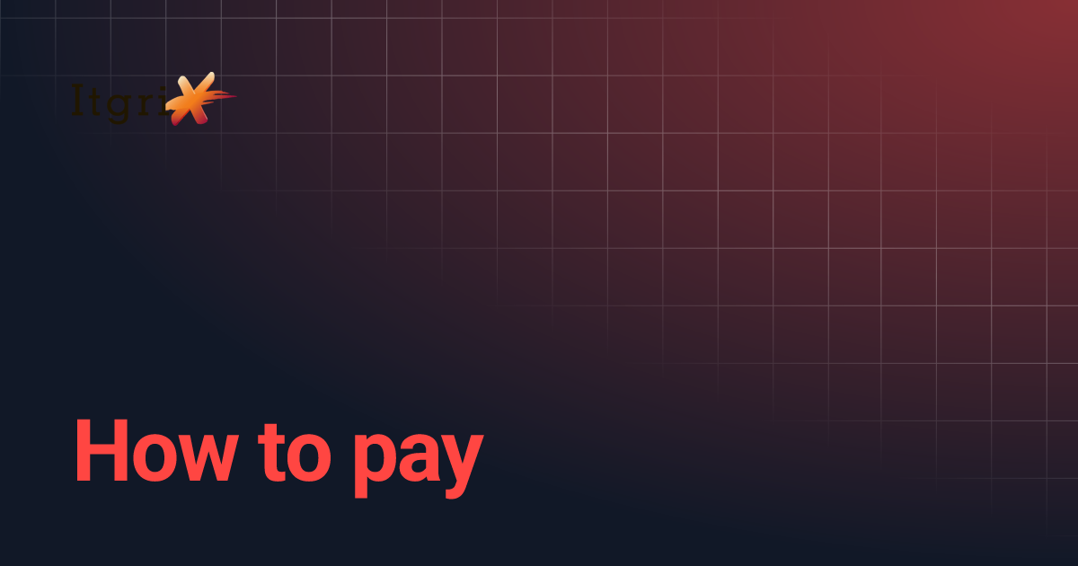 How to pay | Itgrix database