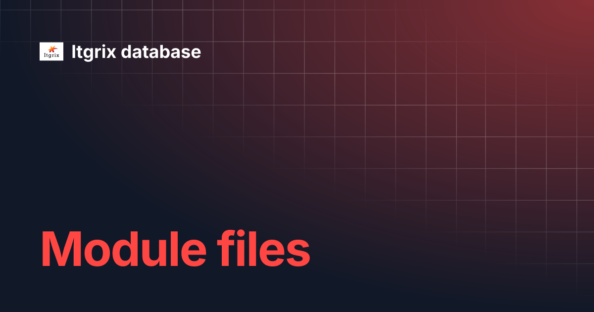 Module files | Itgrix database